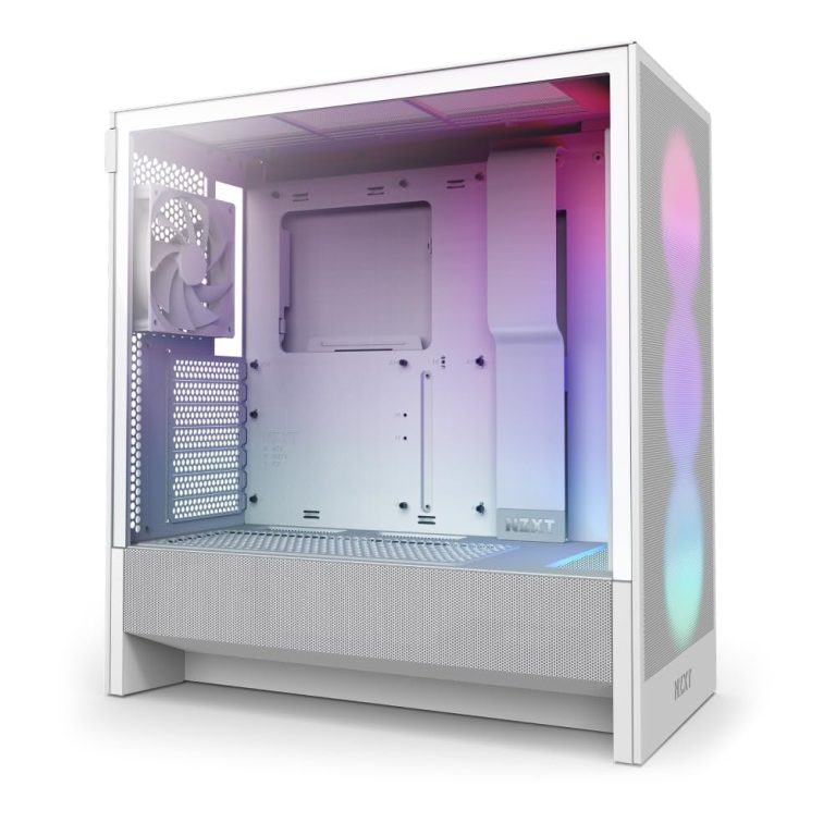 Buy NZXT H5 Flow RGB 2024 Edition ATX Mid Tower Chassis (All White ...